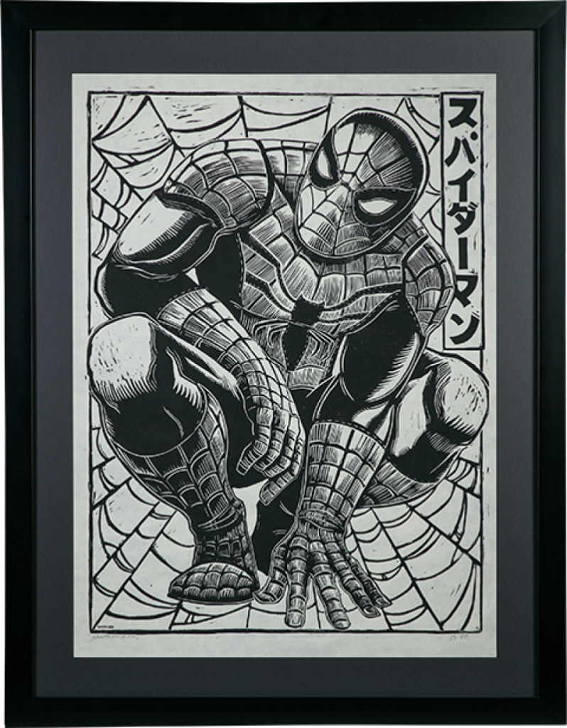 Spider-Man Linocut on Lokta Paper (Marvel) – Time to collect